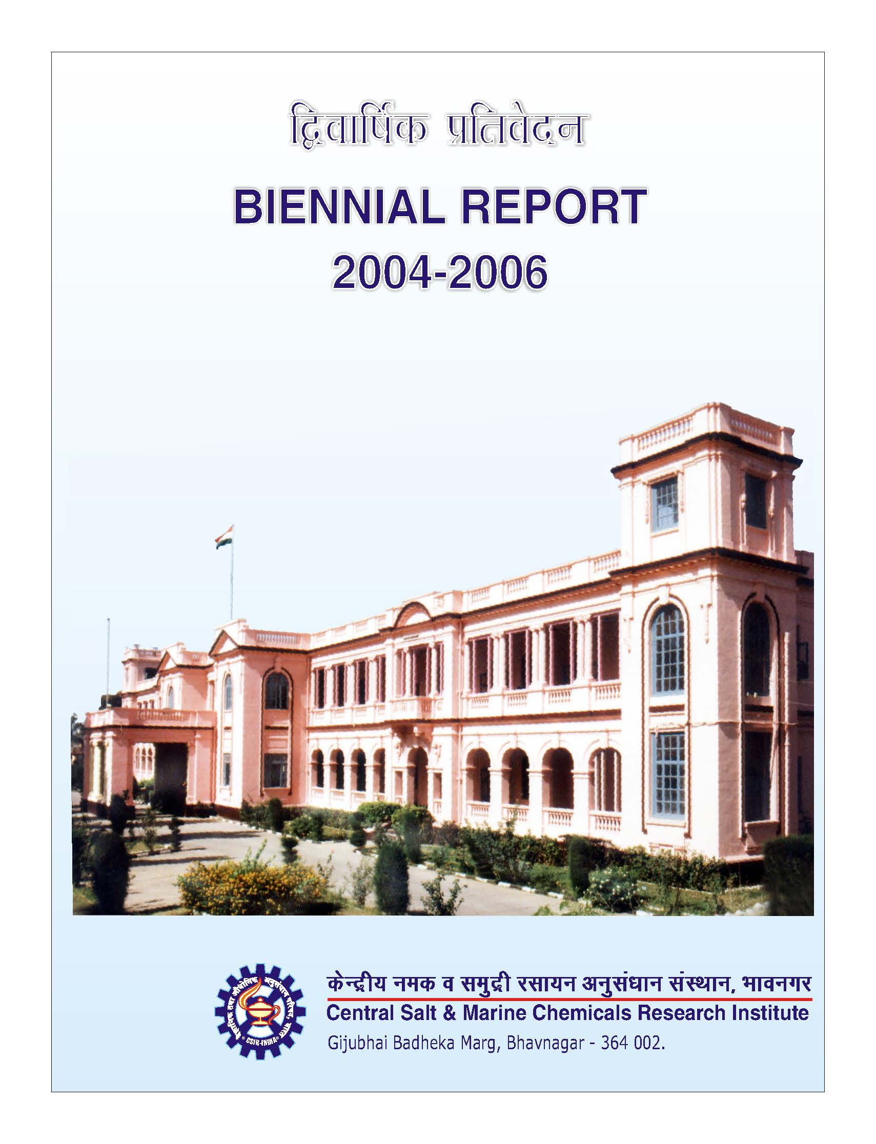 Biennial Report | CSIR-CSMCRI Bhavnagar